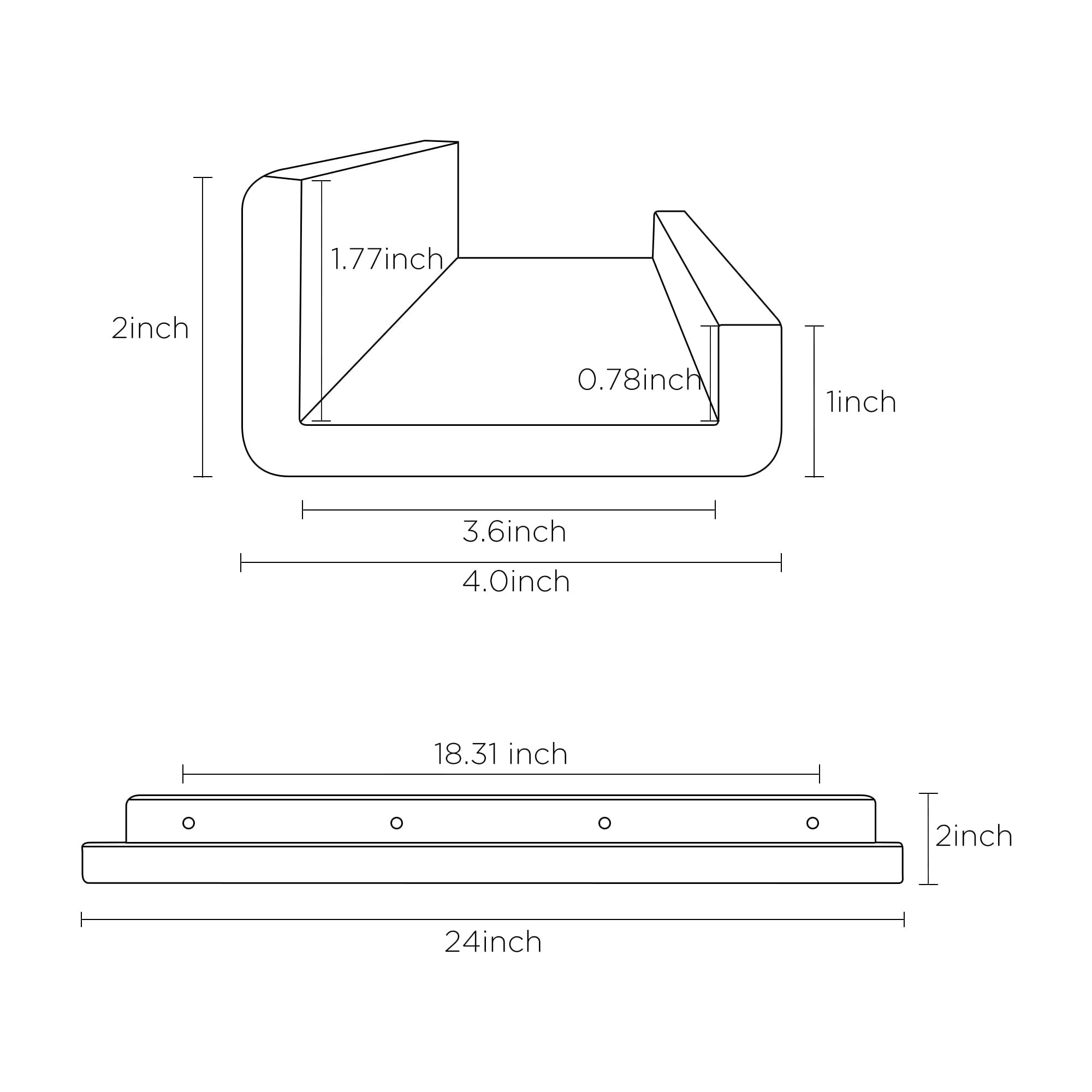HBlife 24 Inches Floating Shelves Wall Mounted Clear Acrylic Shelves for Figures, Invisible Floating Bookshelf for Kids and Nursery, 8 Pack (5MM Thick)