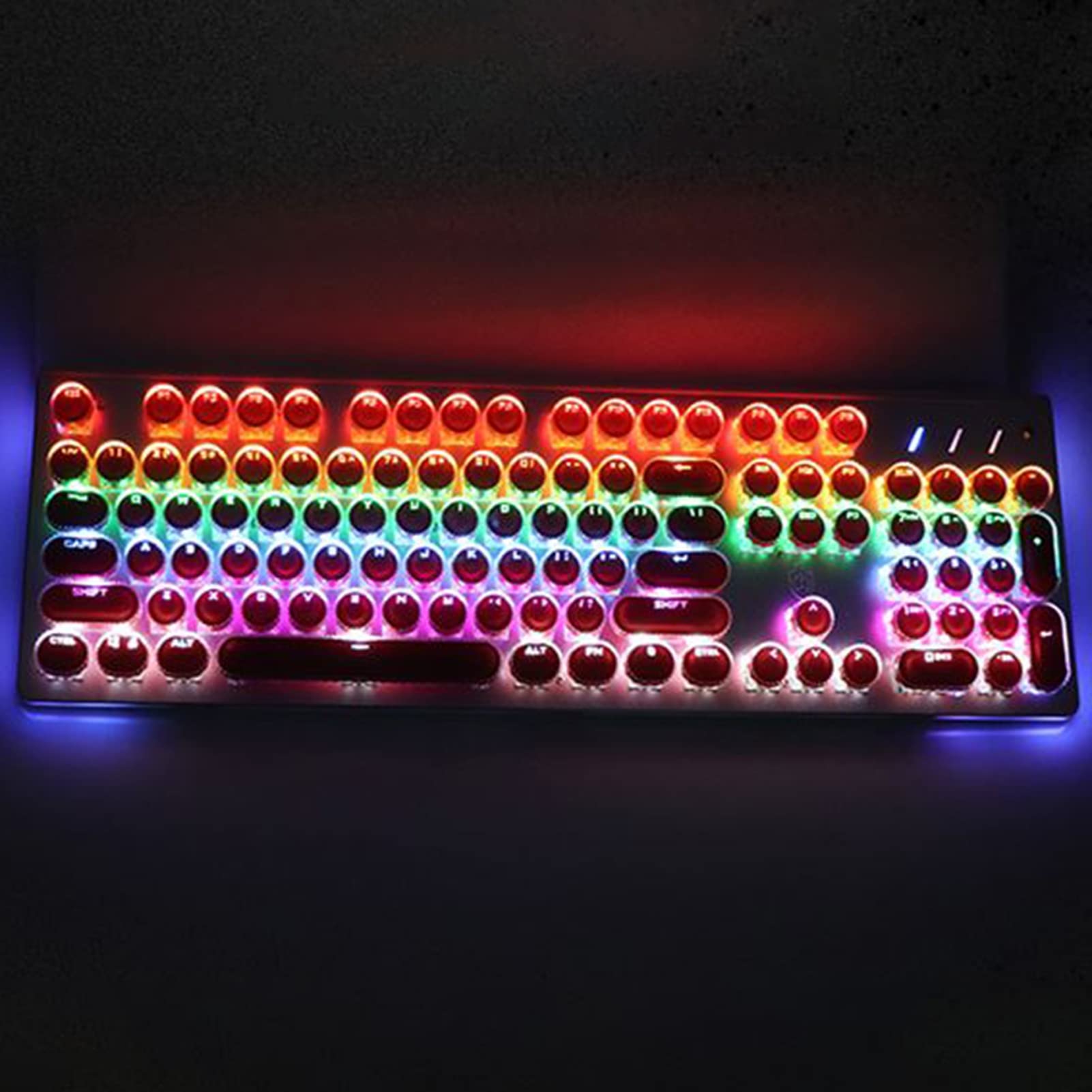 areclern 104 Pcs Keycaps for Cross Axis Gaming Mechanical Keyboard, Non-Slip Round Profile Key Caps Accessories for Office Home White