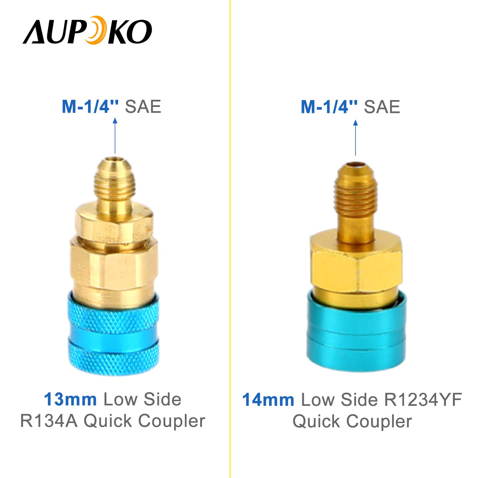 Aupoko AC Oil Injector Kit, R134A Oil Injector with R1234YF Low Side Quick Coupler, HVAC Dye Oil Injector with 1/4" SAE Connector, for R134A R22 R12 R1234YF Refrigerant System