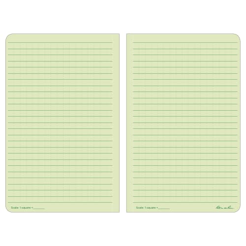 Rite In The Rain Weatherproof Tactical Field Notebook, 4 5/8" x 7", Green Cover, Universal Pattern with Reference Materials (No. 980), One Size (980L)