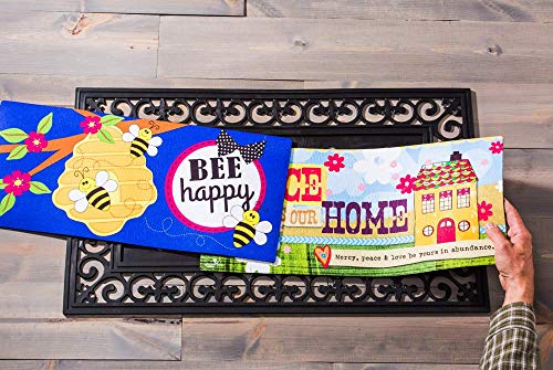 Evergreen Garden Poinsettia Floor Embossed Door Mat, Multicolor