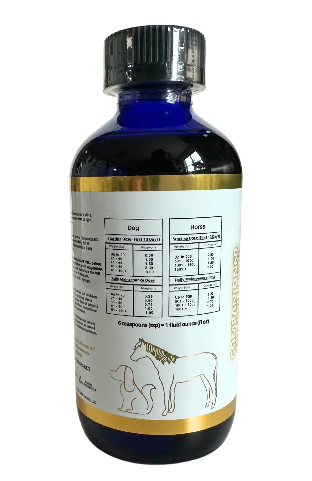 Companion60 Extra Strength - Natural Hip and Joint Supplement for Dogs and Horses. Inflammation and Pain Relief. Digestion and Immune Support.