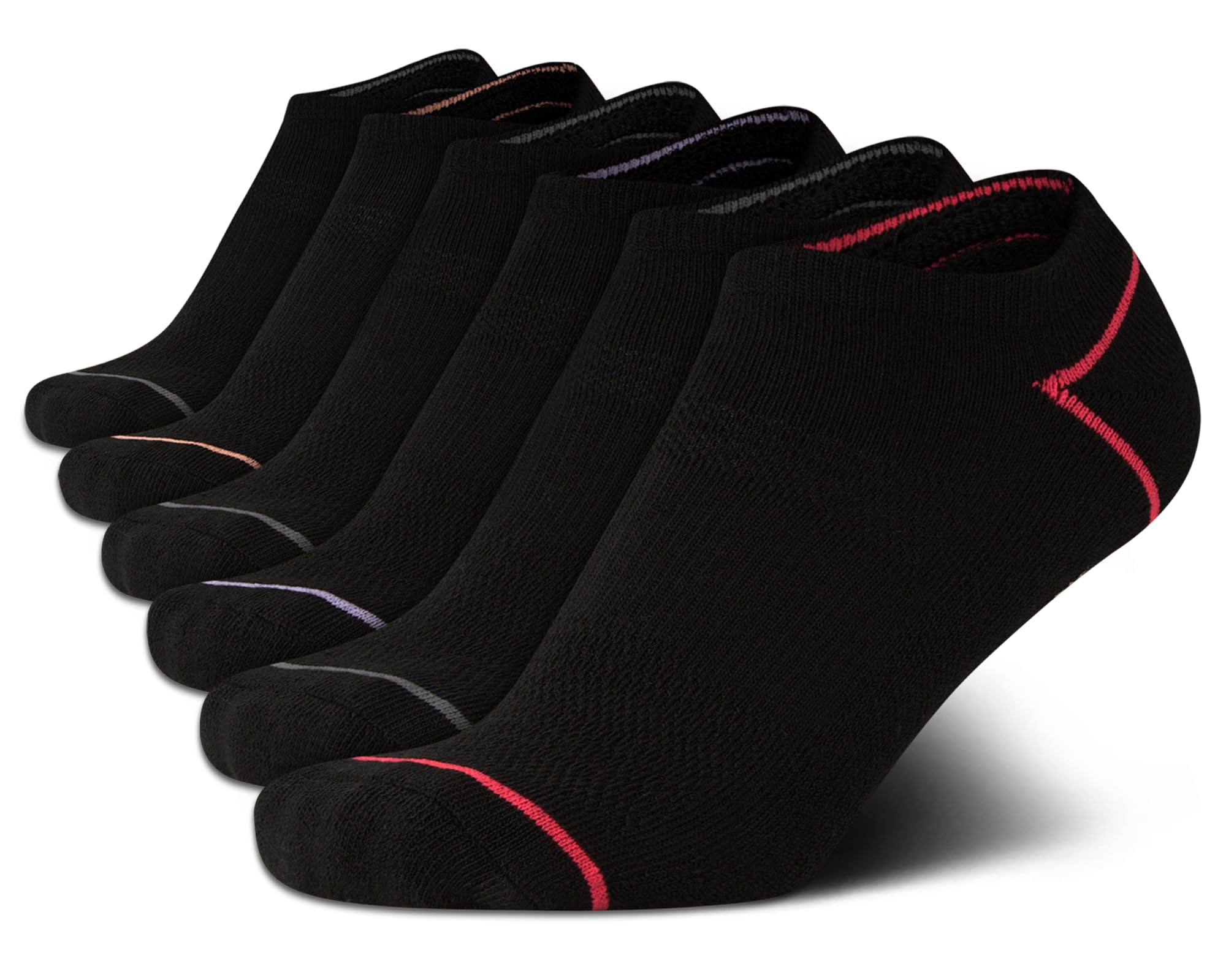 Avia Women's No Show Socks - 6 Pack Pro Tech Athletic Low Cut Ankle Socks for Women - Breathable Women's Sports Socks (4-9), Size 4-9, Black/Grey Assorted