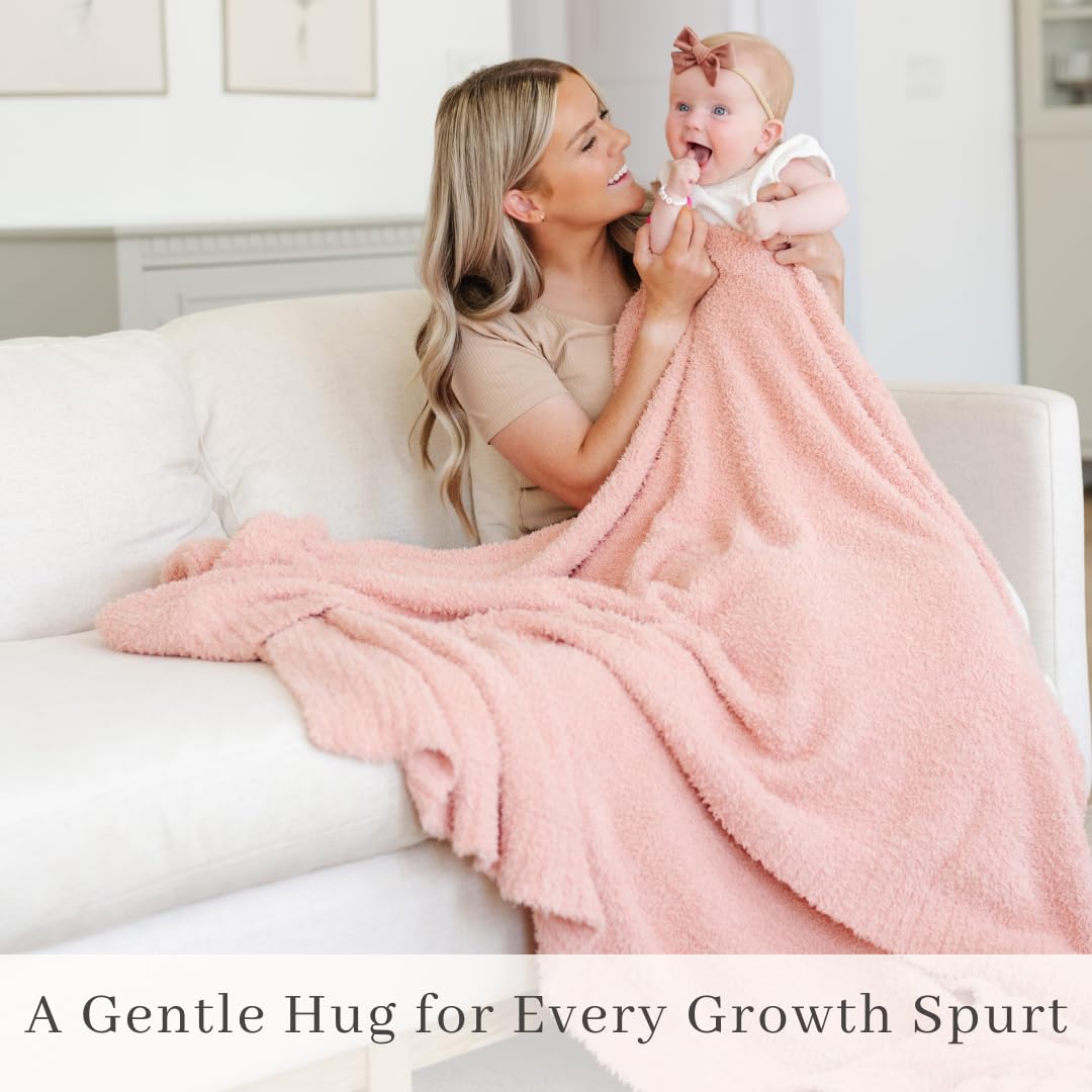 SARANONI Bamboni Luxury Baby Blanket | Plush Blanket for Infant Boys & Girls | Receiving Blanket 30β x 40β | Peach