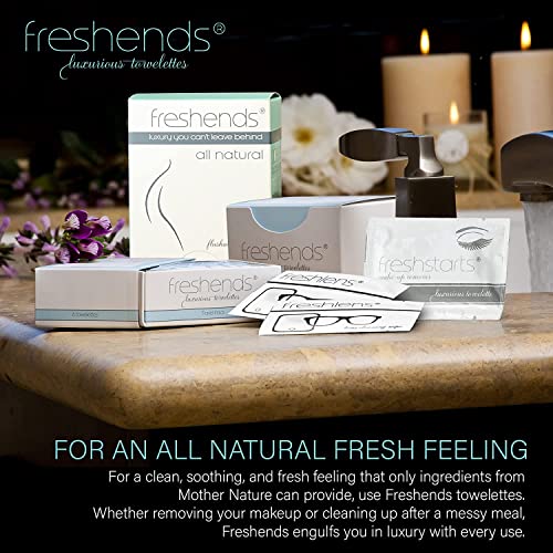 Freshends Luxurious Towelette Bundle β Makeup Remover, Hotel Bathroom Amenities, Air BNB Needs, Individually Packed Guest Bathroom Essentials for Clubs, Restaurants, Bars, Weddings 100 Bulk Pack, Blue