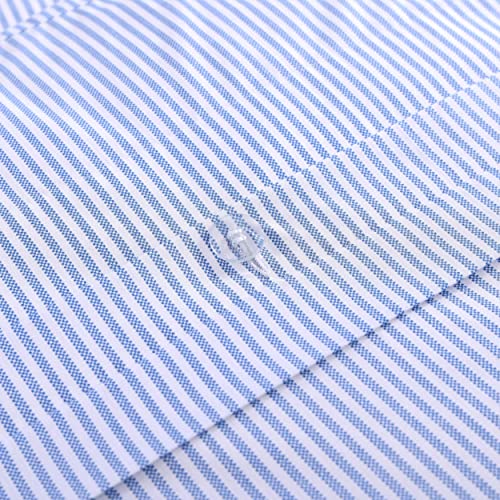 Poppy & Fritz- King Duvet Cover Set, Cotton Reversible Bedding with Matching Sham(s), Casual Home Décor (Oxford Stripe Blue, King)