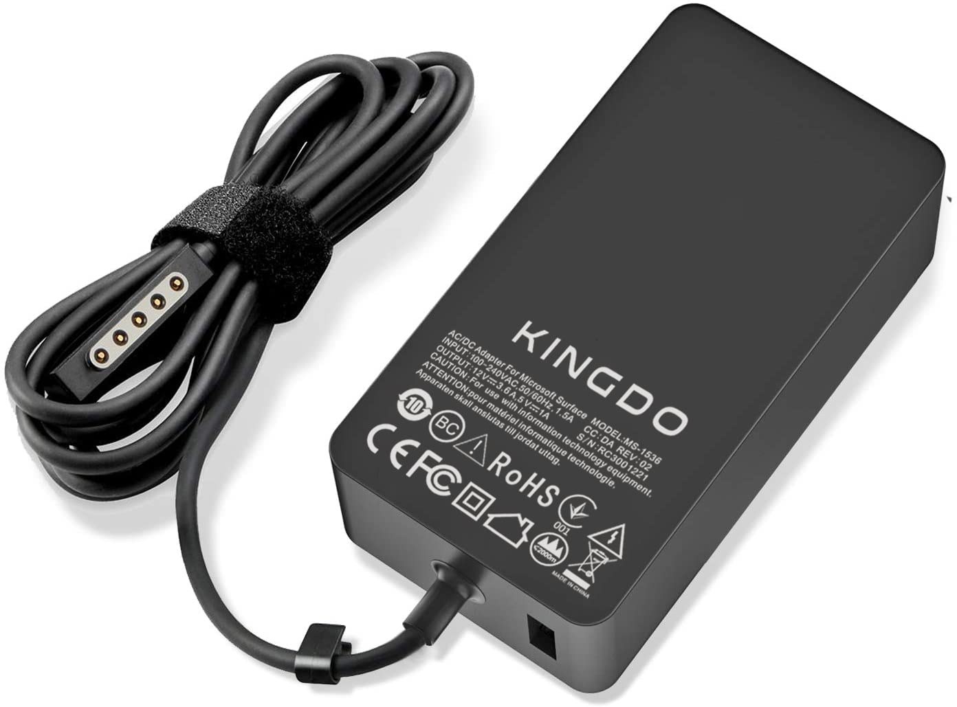 Surface Pro 2 Charger Surface Pro 1 Charger,48W 12V 3.6A Surface Power Supply Adapter for Microsoft Surface Pro 2 Surface Pro 1 Surface RT with 6Ft Power Cord and Carrying Pouch by KINGDO