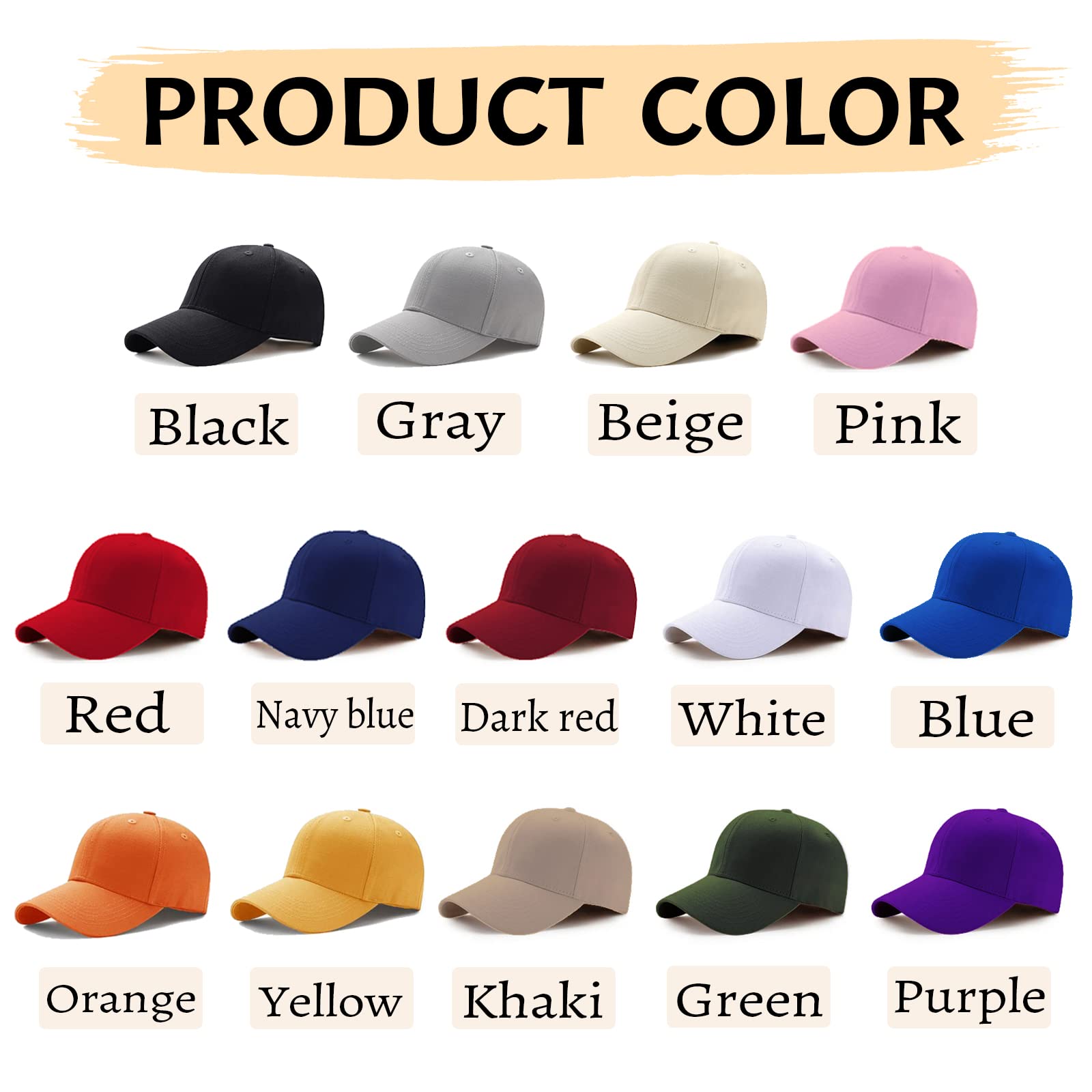 Buaodam Custom Baseball Cap with Embroidery Text Logo and Print Photo,Image, Personalized Adjustable Cap for Mother Father Man Woman Friend