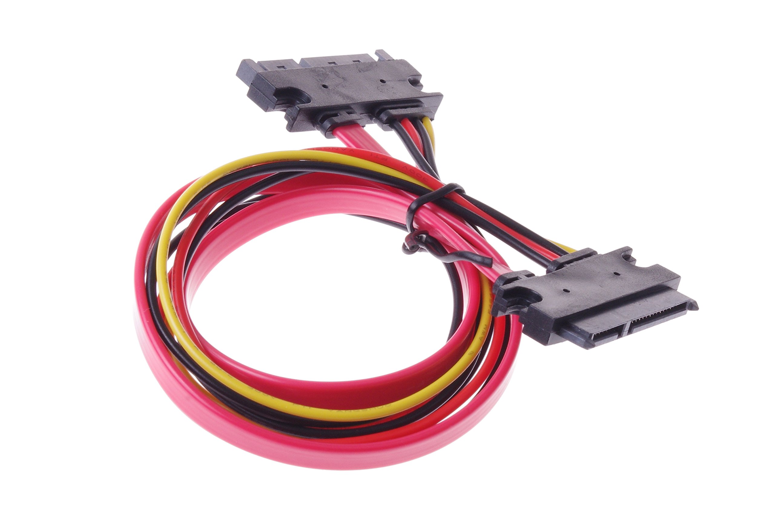 SMAKN(TM) 22-pin (7+15) Sata Male to Female Data and Power Combo Extension Cable - Slimline Sata Extension Cable M/f - 20inch (50cm)