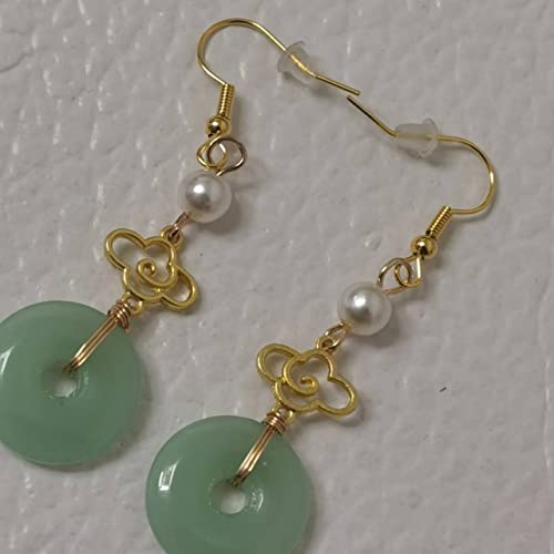 BDRIUOCNE Earrings, Lucky Gold Plated Loop Earrings, Dainty Charm Pendant Jewelry Studs, Handmade Ear Stud Earrings Hoop Earrings for Women