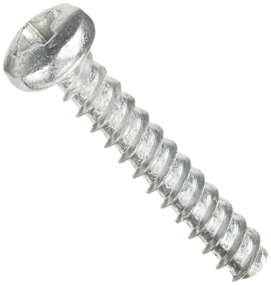 Small Parts 0208LPP Steel Thread Rolling Screw for Plastic, Zinc Plated, Pan Head, Phillips Drive, #2-28 Thread Size, 1/2" Length (Pack of 100)