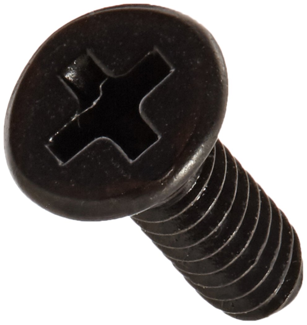 Small Parts 0406RPFB Steel Thread Rolling Screw for Metal, Black Oxide Finish, 82 Degree Flat Head, Phillips Drive, #4-40 Thread Size, 3/8" Length (Pack of 100)
