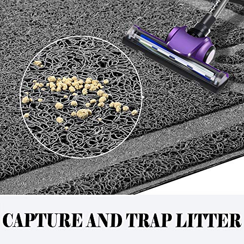 UPSKY Large Cat Litter Mat Trapper 35"×23" Traps Litter from Box and Paws Scatter Control for Litter Box Soft on Sensitive Kitty Paws Easy to Clean Durable (Grey)