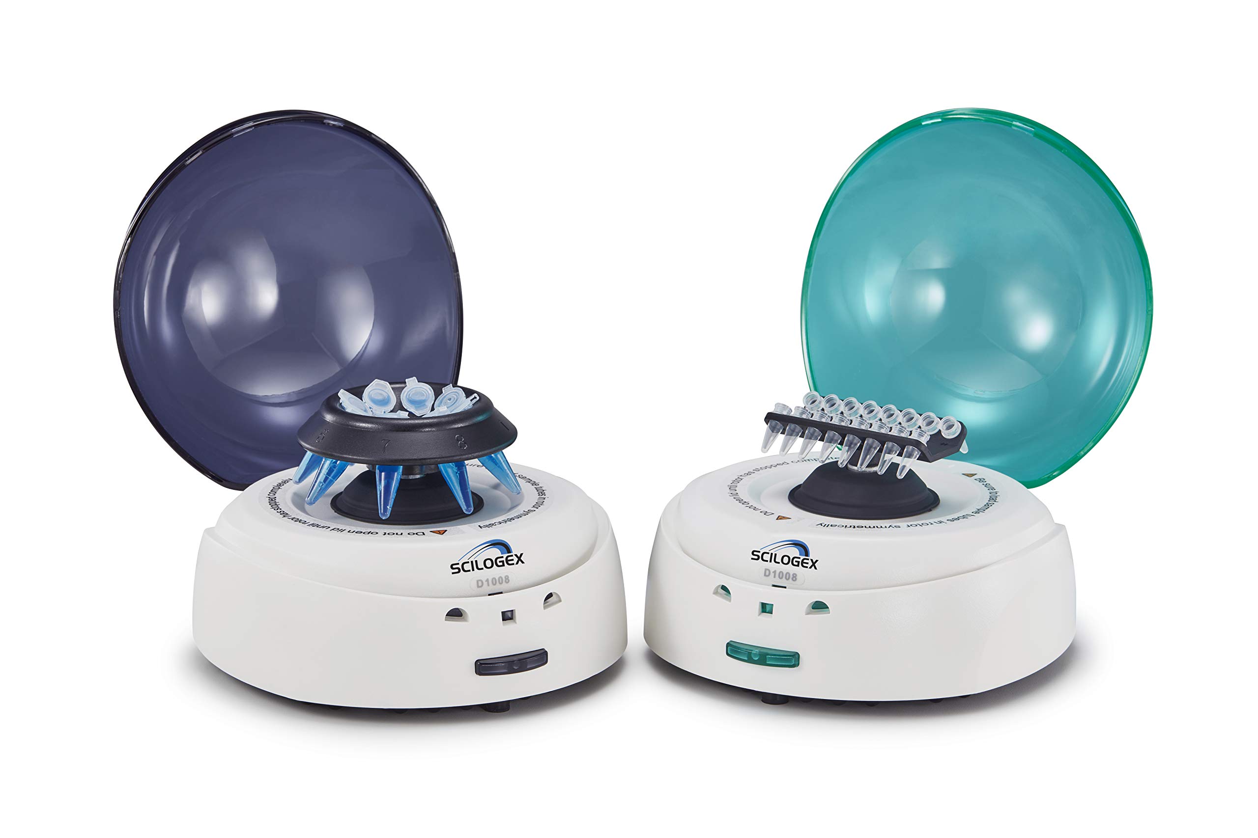 Scilogex EZee Mini Centrifuge for 0.2/0.5/1.5/2.0mL Tubes & PCR8 Strips, Max Speed 7,000 RPM, 2 Year Warranty, Great for Desktop/Benchtop/Laboratory, Blue Lid