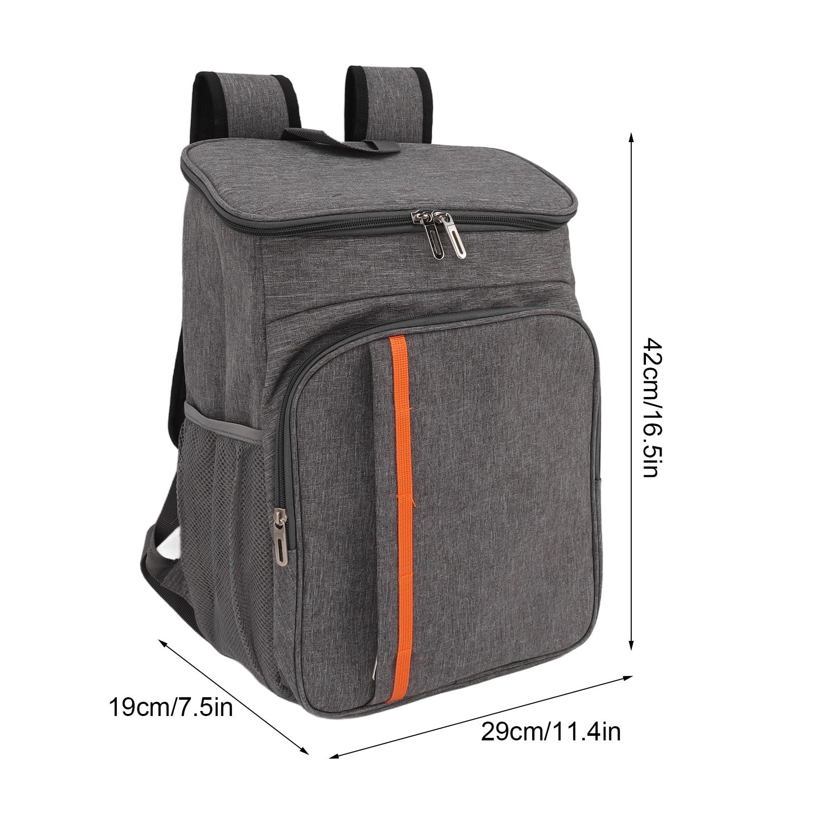 SUNFECILI Thermal Insulated Food Delivery Backpack,Backpack Cooler,18L Grey Leakproof Cooler Backpack Tote Bag,Insulated Reusable Grocery Shopping Backpack for Fruits Drinks Lunch Boxes