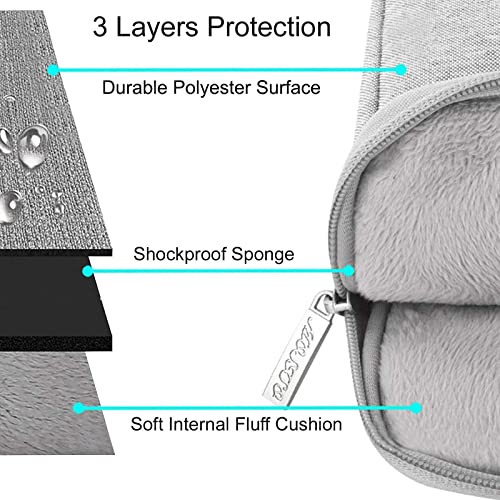MOSISO Laptop Sleeve Bag Compatible with MacBook Air 15 inch M2 A2941 2023/Pro 15 A1990 A1707, 15 Surface Laptop 5/4/3,Dell XPS 15,HP Stream 14 inch, Polyester Vertical Case with Pocket, Gray