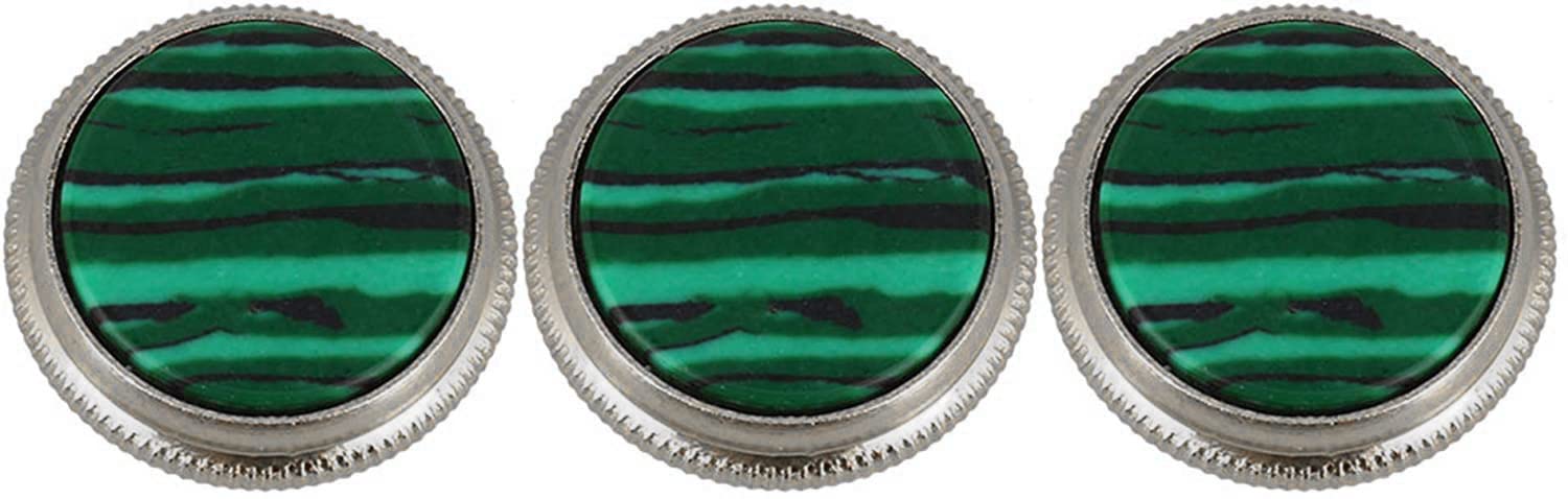 Jiayouy Silver Green Texture Inlay Trumpet Finger Buttons for Trumpet Accessory Replacement 3 Pcs