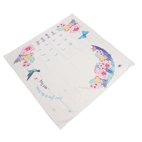 Baby Milestone Mat, Bright Colors Widely Used Baby Milestone Blanket Squared Flowers Birds Pattern 39.4in Wide for Party
