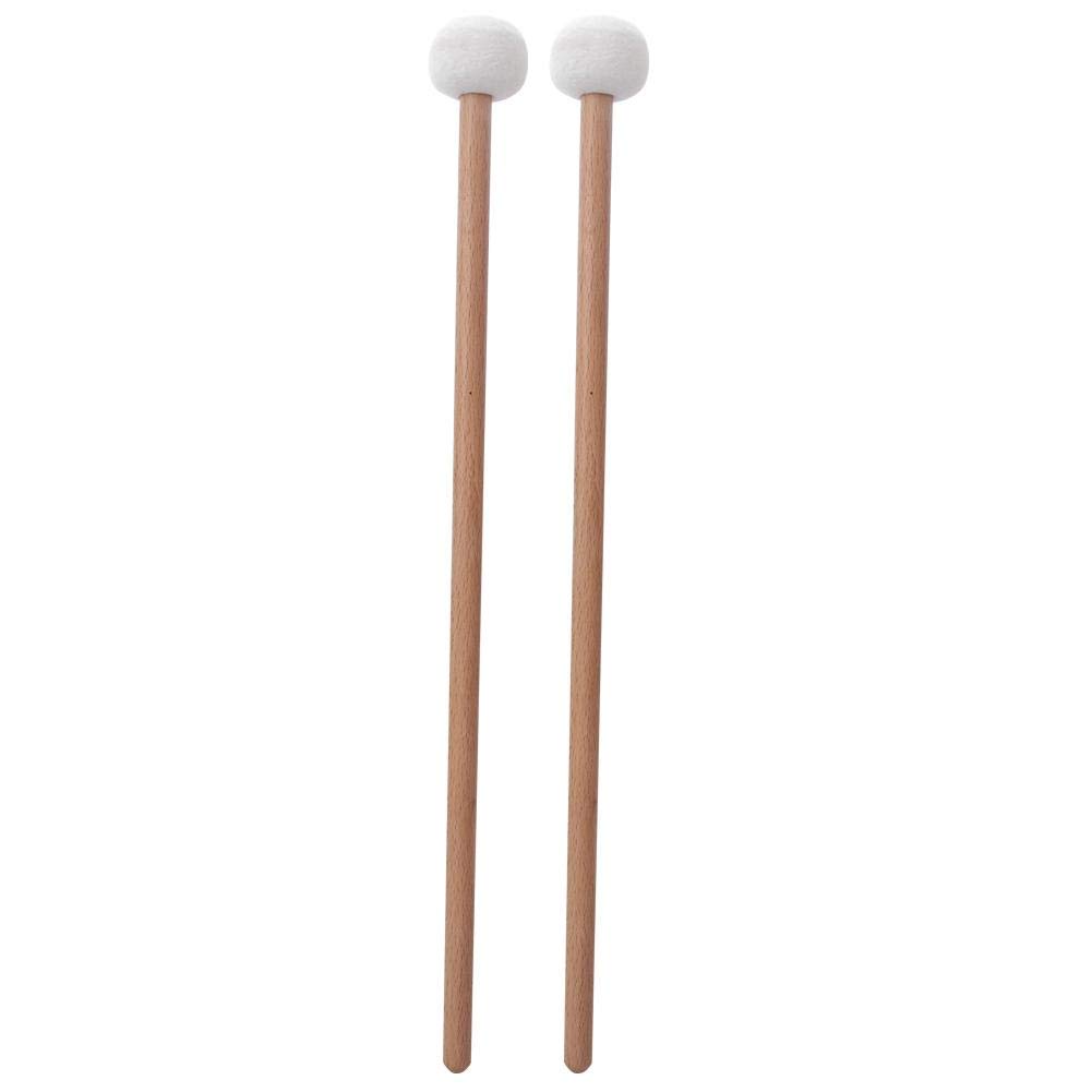 Jacksking Drum Mallets Sticks 2Pcs Mallet Percussion Drum Mallet Hammer White Felt Timpani Snare Drum Musical Instrument Accessories