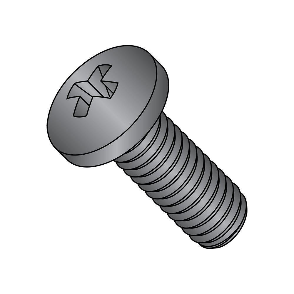 Small Parts MS51957-33B 18-8 Stainless Steel Pan Head Machine Screw, Black Oxide Finish, Meets MS-51957, #2 Phillips, #6-32 Thread Size, 7/8" Length, Fully Threaded, USA Made (Pack of 50)