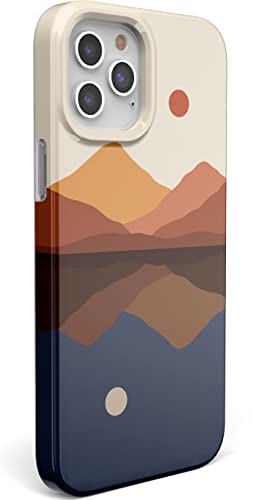 Casely iPhone 12/12 Pro Case | Opposites Attract | Day & Night Colorblock Mountain Case