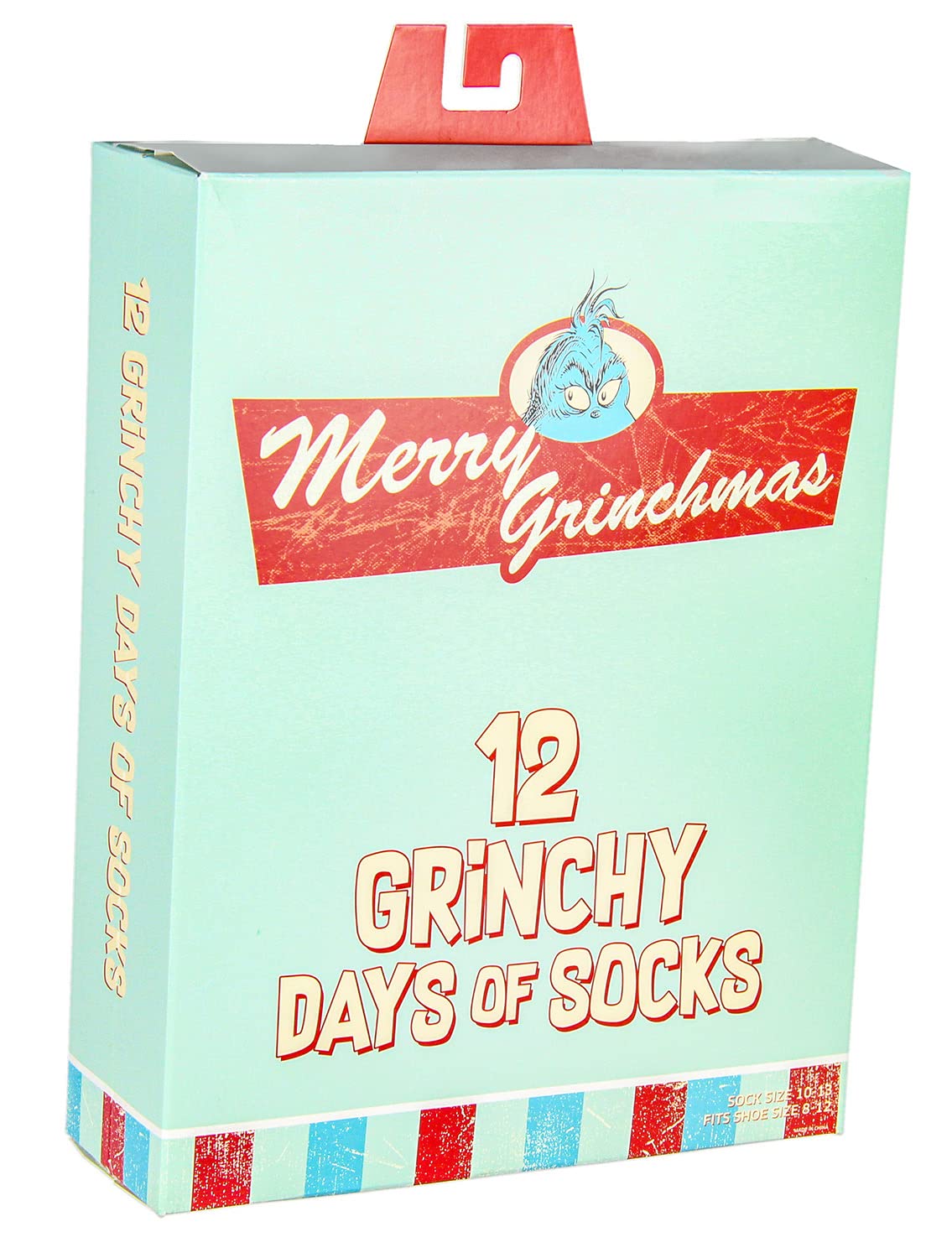 Bioworld The Grinch Merry Grinchmas 12 Grinchy Days Of Socks Mix and Match Gift Box Set