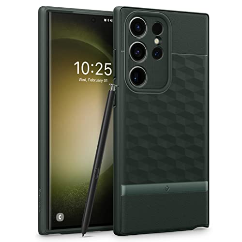 Caseology Parallax Designed for Samsung Galaxy S23 Ultra Case 5G [Military Grade Drop Tested] Enhanced Ergonomic Design Case (2023) - Midnight Green