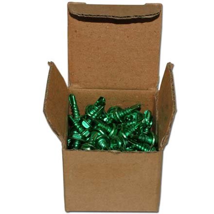 Skywalker #10 Self-Tapping Hex/Phillips/Slotted/Square Head Ground Screws (Box of 100 in Green)