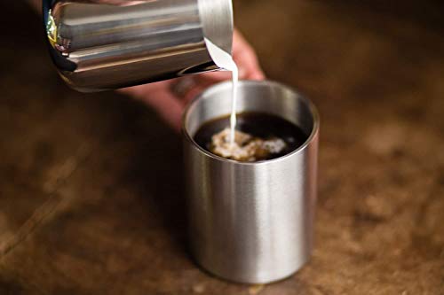 Stainless Steel Double Walled Mugs: 100% BPA Free,15 oz Metal Coffee & Tea Cup Mug - Insulated Cups with Handles Keep Drinks Hot or Cold Longer - Durable for Camping - Set of 2 Shatter Proof Mugs