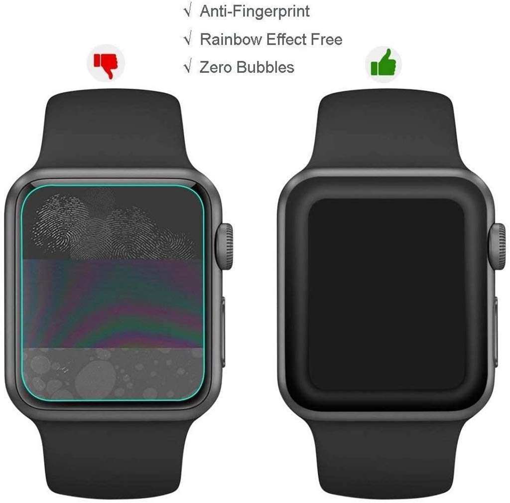 AUCER for Apple Watch Series 7 Screen Protector 41mm 【2 Pack】Tempered Glass Screen Protector 41mm Full Coverage 9H Anti Scratch Bubble F