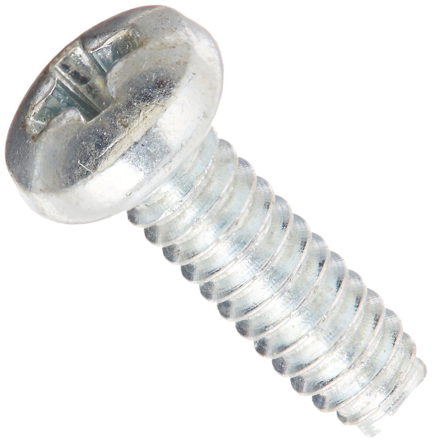 Small Parts 0406RPP Steel Thread Rolling Screw for Metal, Zinc Plated, Pan Head, Phillips Drive, #4-40 Thread Size, 3/8" Length (Pack of 100)