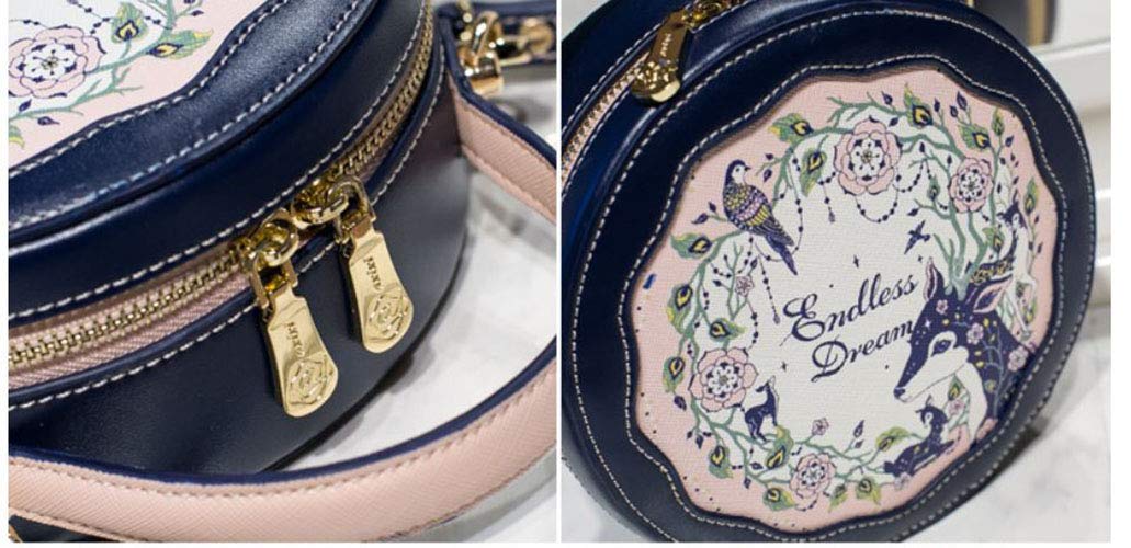 Nite closet Lolita Purses Crossbody for Women Small Handbag Cute Round Shoulder Bag (Navy)