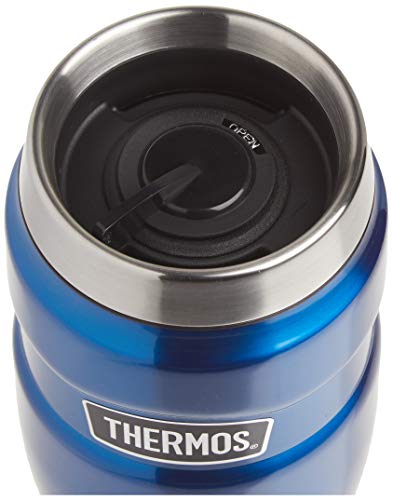 THERMOS Stainless King Vacuum-Insulated Travel Tumbler, 16 Ounce, Electric Blue