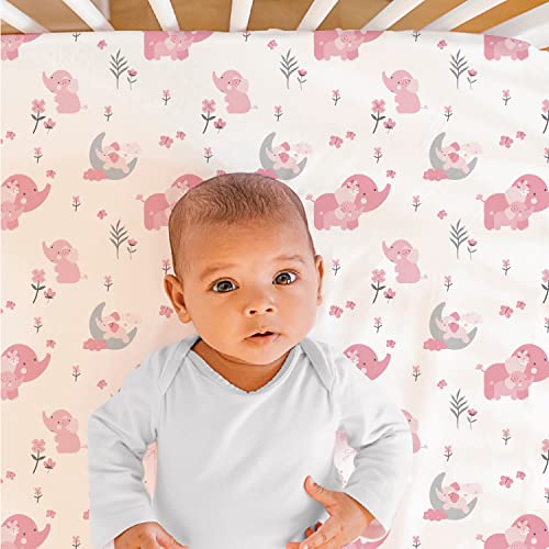 The Peanutshell Pink Elephant Crib Bedding Sets (3 Piece Crib Set)