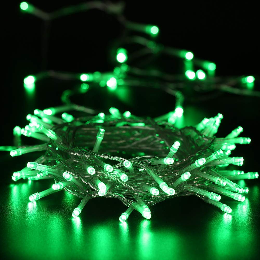 Jnaurb Decorative Light St. Patrick's Day Lights, 75 Feet 200 Led Indoor Fairy Twinkle Lights, Plug in String Light 8 Modes Waterproof for Home, Party, Holiday, St. Patrick's Day Decorations(Green)
