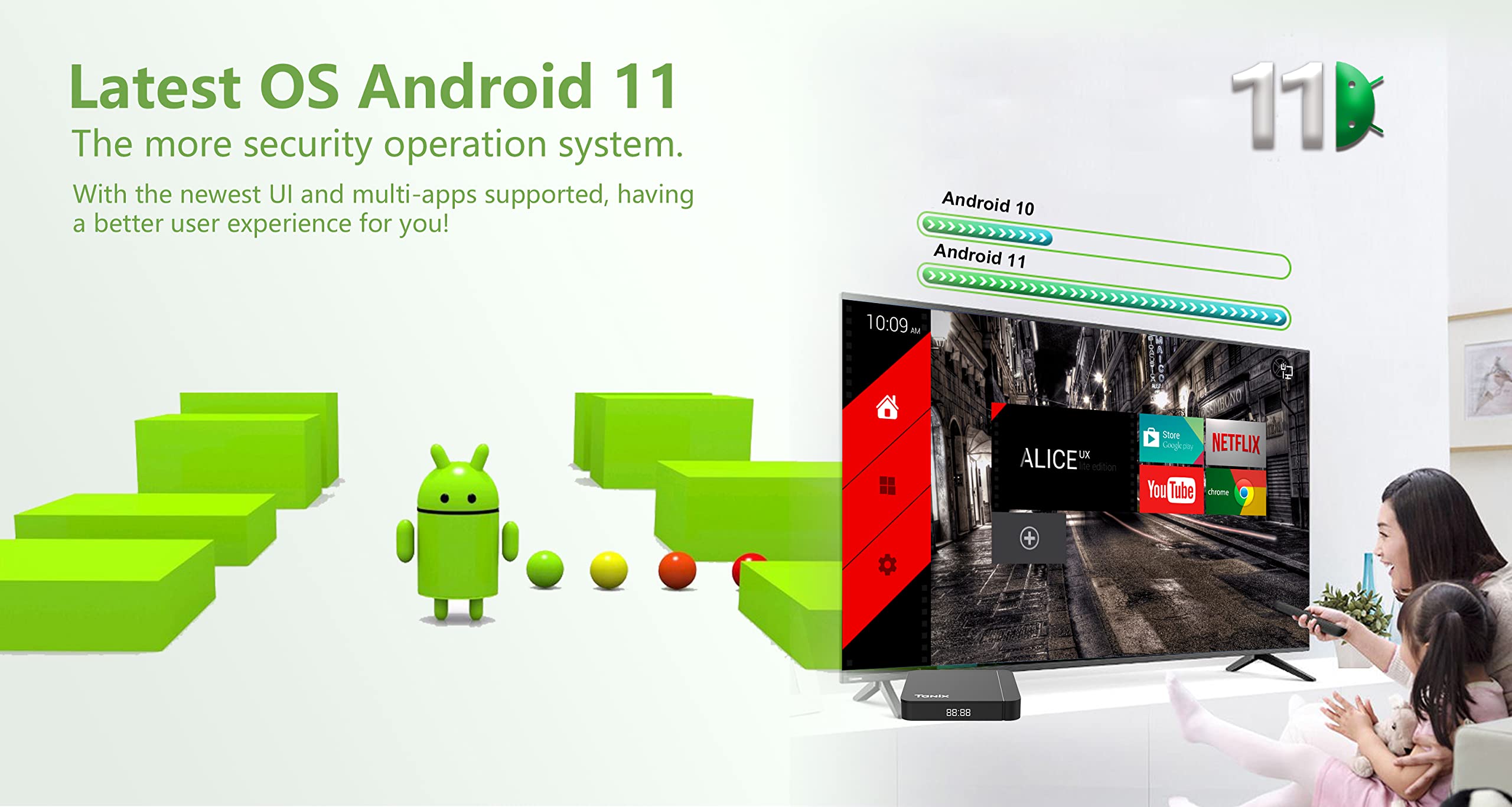 Android 11.0 TV Box,Tanix W2 Amlogic S905W2 Quad Core RAM 4GB ROM 32GB Dual WiFi 2.4G/5.8G BT4.2 4K 6K AV1 Home Smart Media Player Set top Box