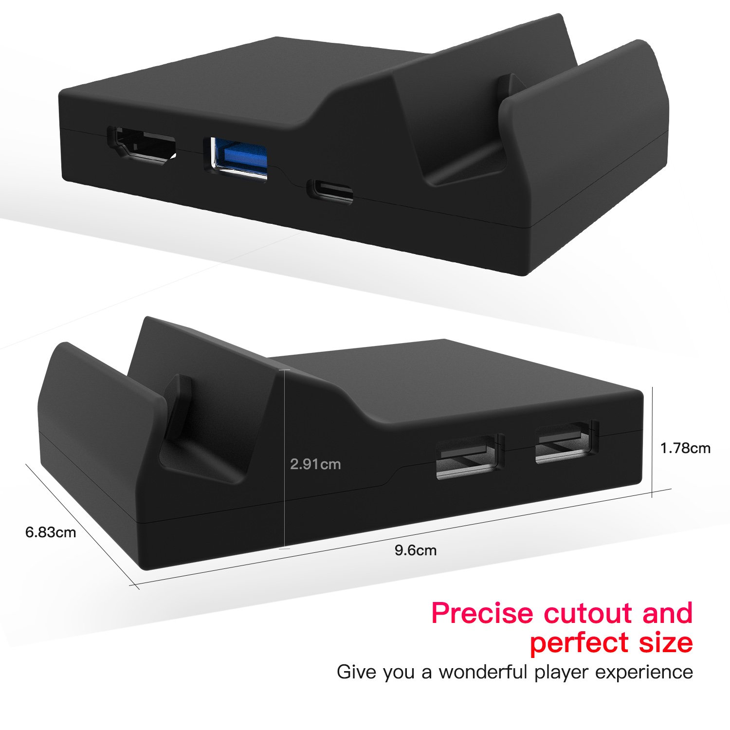 BASSTOP Portable Dock Replacement Case for Nintendo Switch (Only The case, You Have to DIY with The Circuit Board chip from The Original Dock