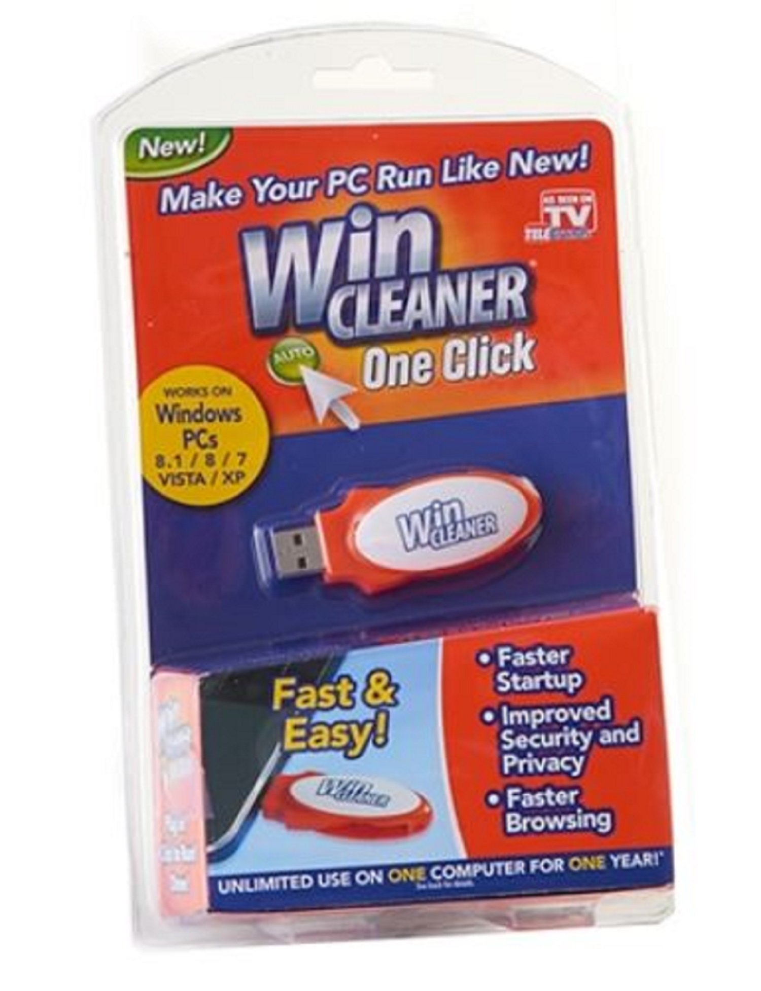 Telebrands Win Cleaner by BulbHead - The Best Computer Repair Software, PC Cleaner in a Single USB Drive