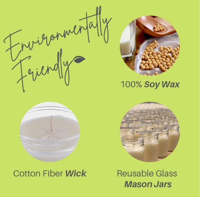 Nika's Home Lemongrass Kiwi Cassis Soy Candle 12oz Mason Jar Non-Toxic White Soy Candle-Hand Poured Handmade, Long Burning 50-60 Hours Highly Scented All Natural, Clean Burning Gift Décor
