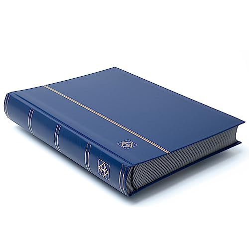Lighthouse Hardcover Stamp Album Stockbook With 64 Black Pages, Blue, LS4/32