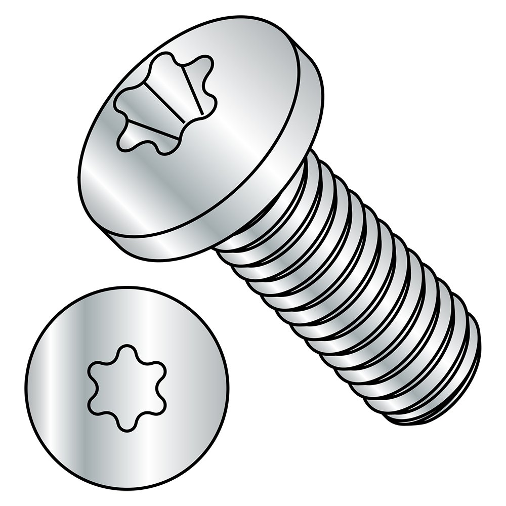 Small Parts MI6207045T Steel Pan Head Machine Screw, Zinc Plated, Meets ISO 7045, T30 Star Drive, M6-1 Thread Size, 20 mm Length, Fully Threaded, Import (Pack of 50)