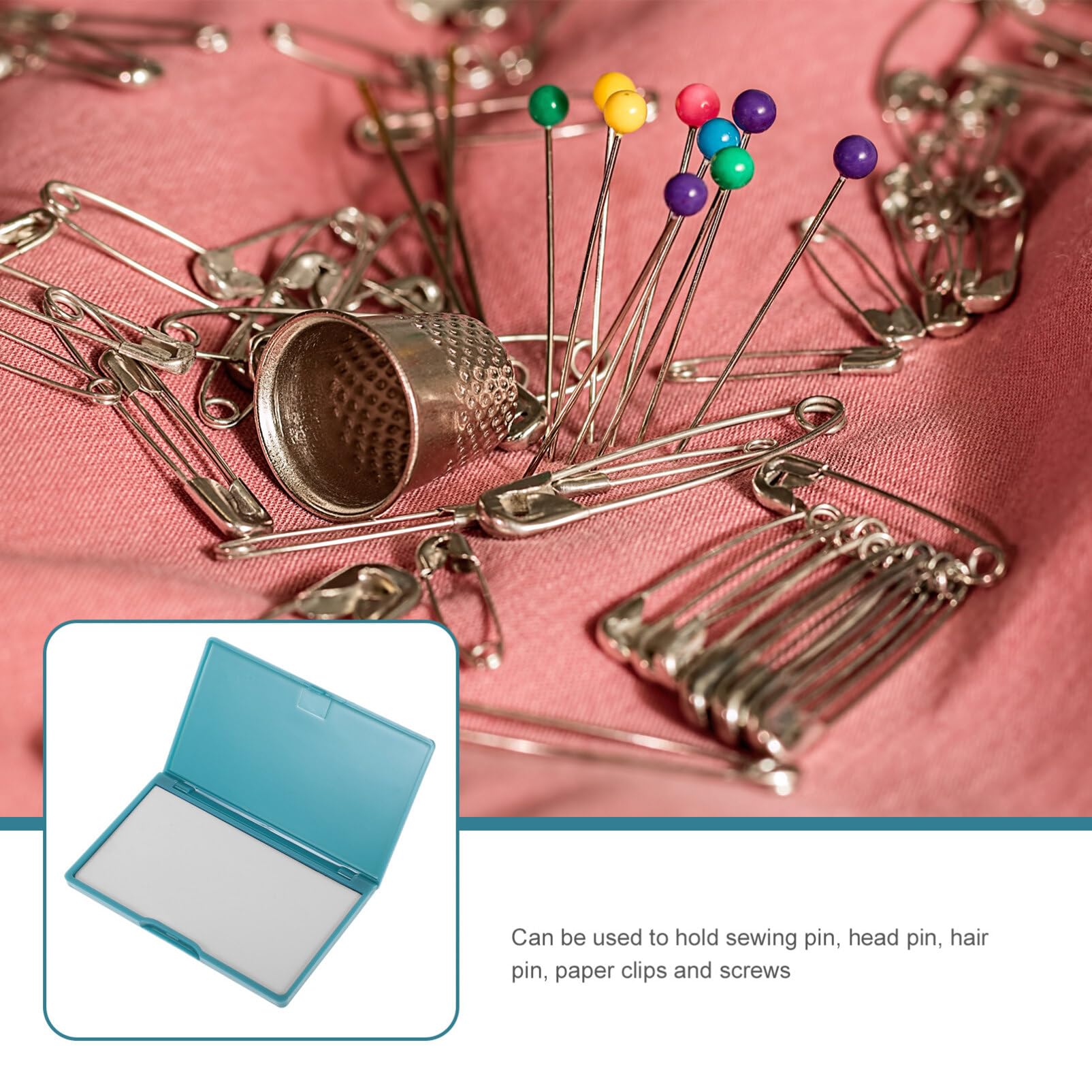 Ciieeo 1Pc Magnetic Needle Organizer Magnetic Needle Storage Case Megnetic Sewing Needle Case Safe Storage Box for Pin Holder Organizer(Blue)