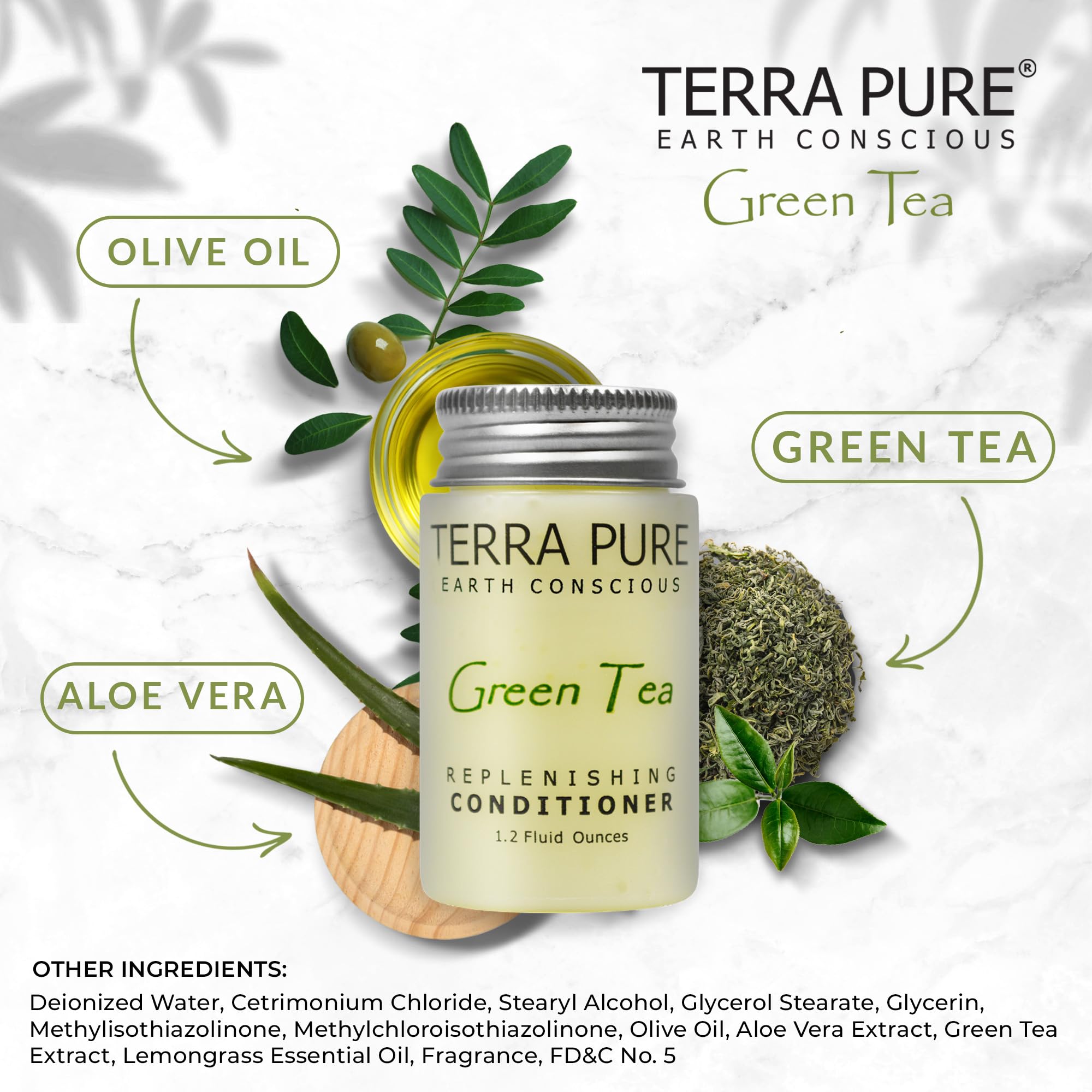 Terra Pure Green Tea Conditioner, 1.2 Oz. In Jam Jar With Organic Honey And Aloe Vera (Case of 300)