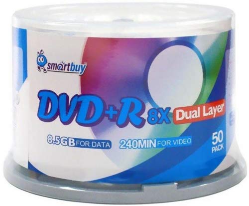Smartbuy 150-disc 8.5GB/240min 8X DVD+R DL Logo Top Blank Media Record Disc + Black Permanent Marker