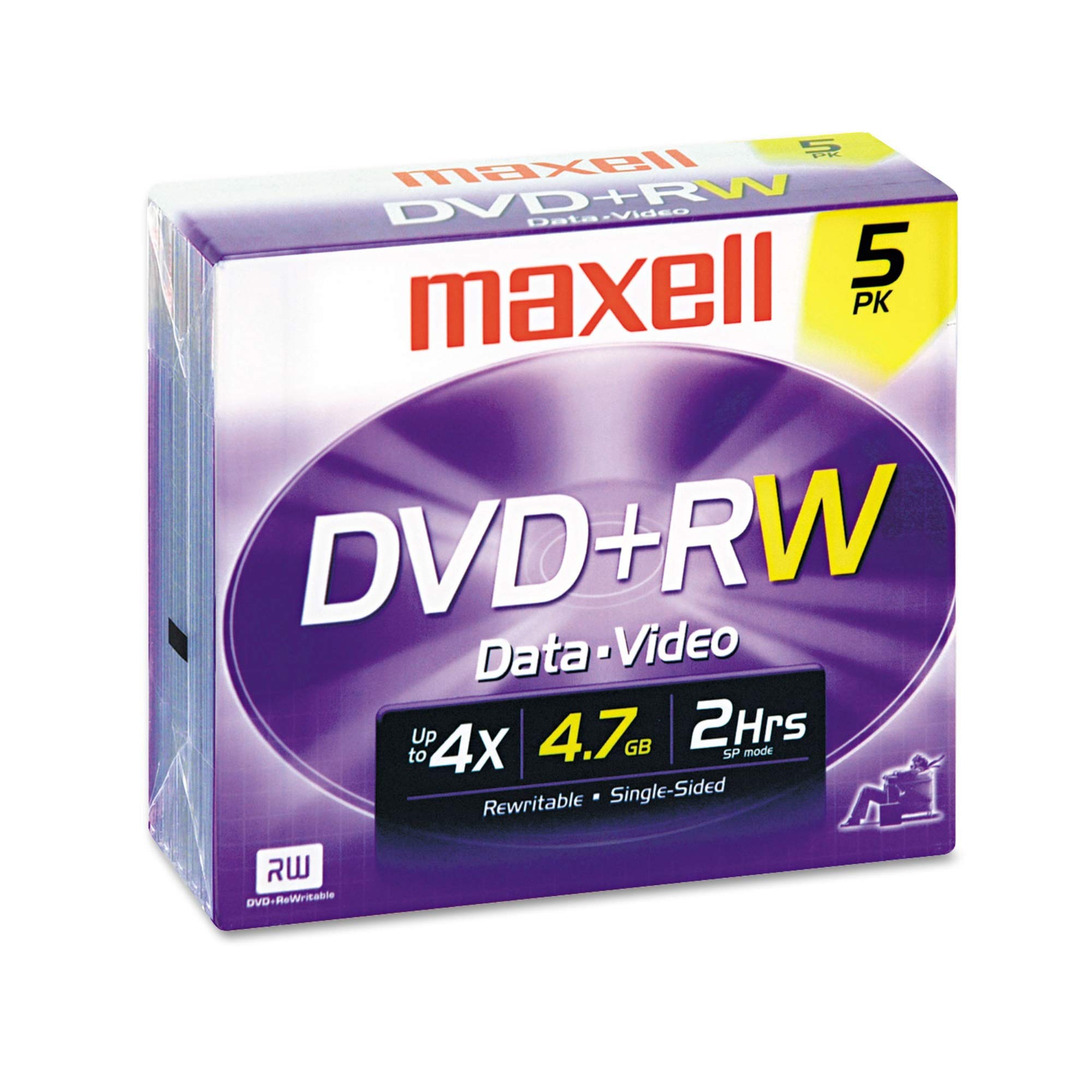 Maxell DISC,DVD+RW,JC,5/PK