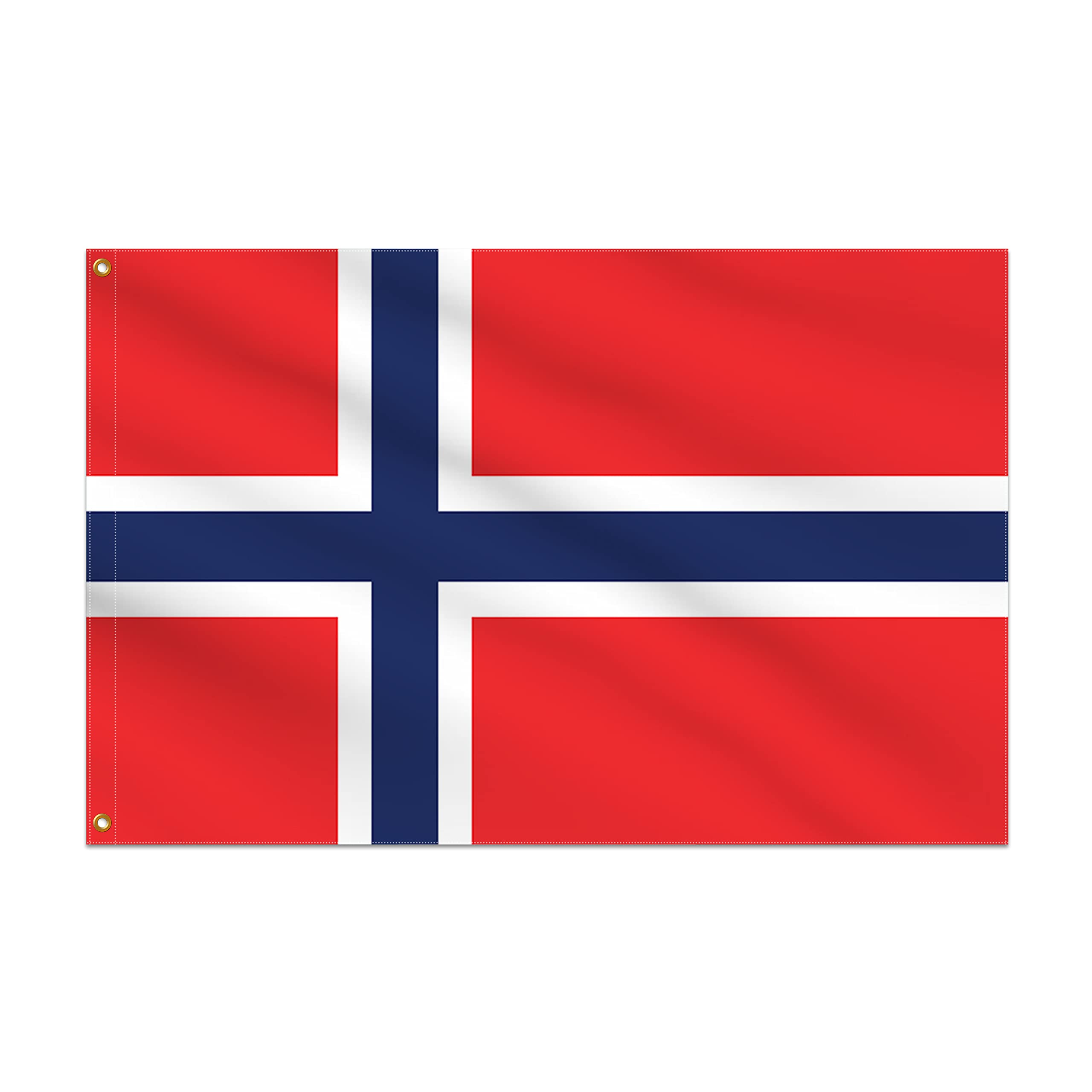 BannerBuzz Norway Flag Knitted Fabric 90 GSM - Lightweight, Bright & Vivid Colors, Brass Grommets Use for Indoor-Outdoor Purpose (9' W X 6' H)