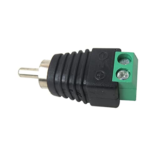 BATEMEN W 10x Professional 12V Phone RCA Plug to AV Screw Terminal Plug Connector Audio Adapter Jack Plug Suitable for CCTV Installers and for All DC Cameras Part
