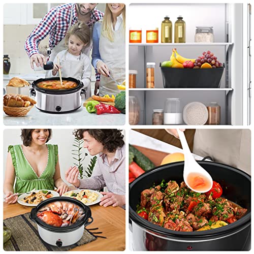 Silicone Slow Cooker Liners fit Crock-Pot 7-8 Quart, Reusable Crock Pot Liners, Leakproof Crock Pot Divider Insert Liners