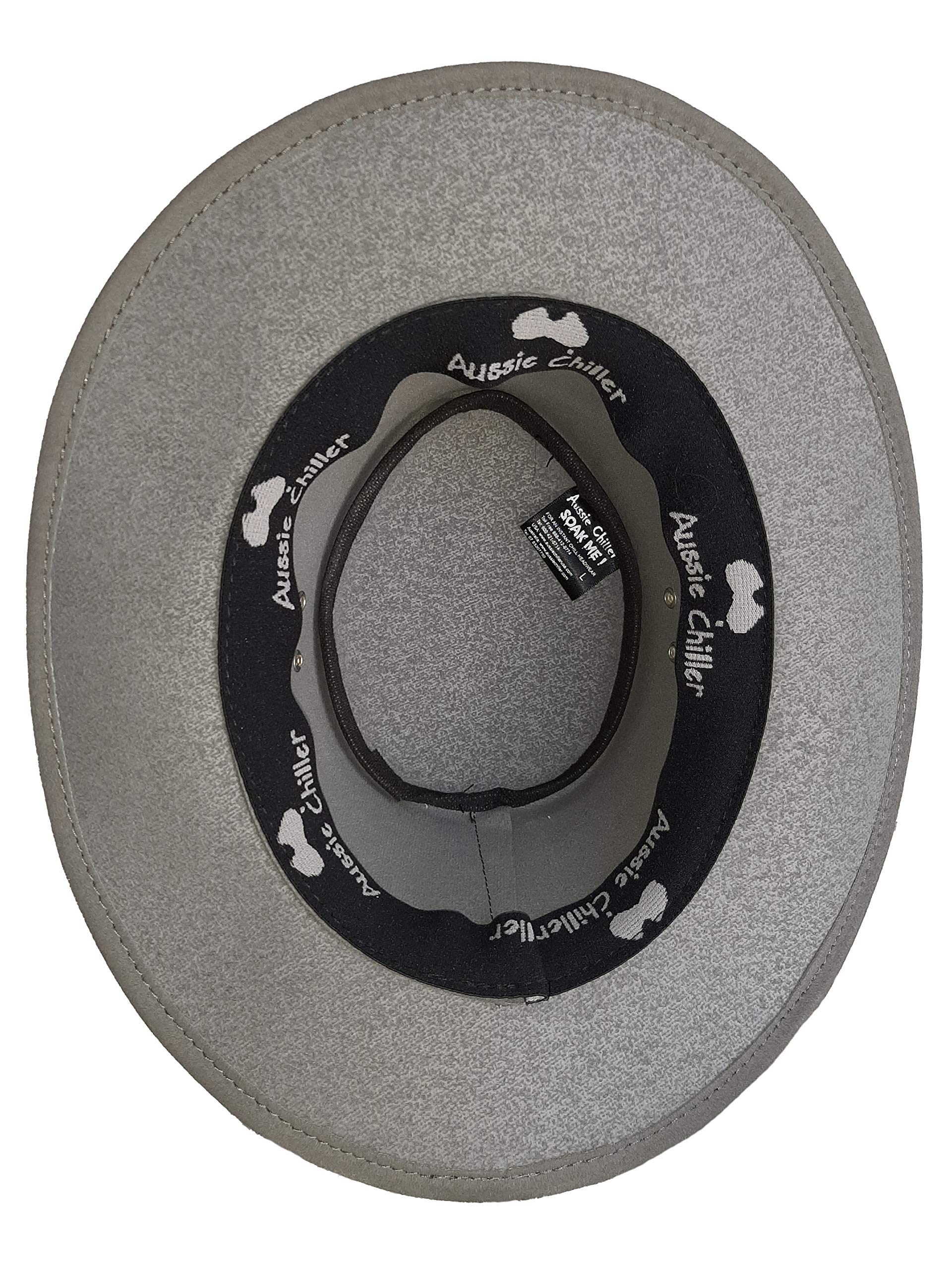 Aussie Chiller Outback BUSHIE – Solid & Rugged HAT for All Seasons/Made in Australia (Solid) (Grey, Large)
