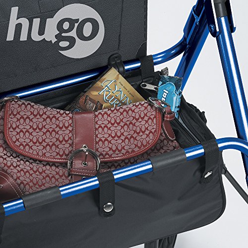 Hugo Mobility Portable Rollator Walker with Seat, Backrest and 8 Inch Wheels, Blue